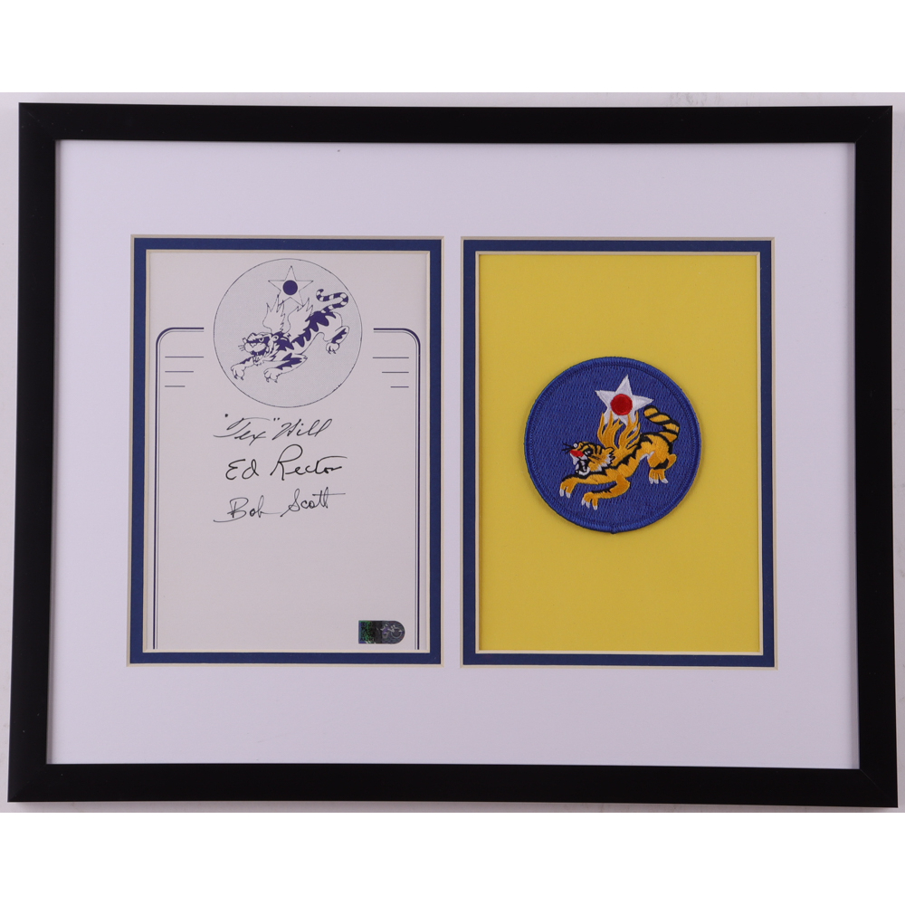Tex Hill, Ed Rector & Robert Scott Jr. Signed Flying Tigers Custom ...