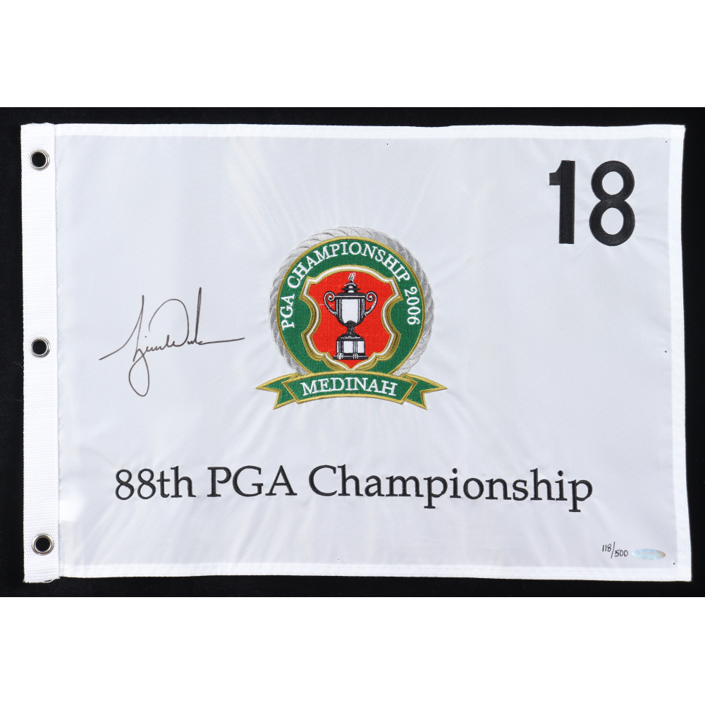 Tiger Woods Signed LE 2006 PGA Championship Pin Flag (UDA) | Pristine ...