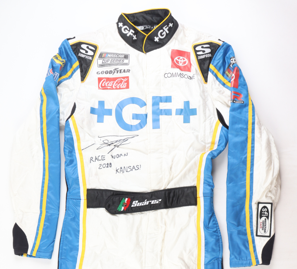 Daniel Suárez Signed & Inscribed Race Worn Fire Suit from 2020 Kansas ...