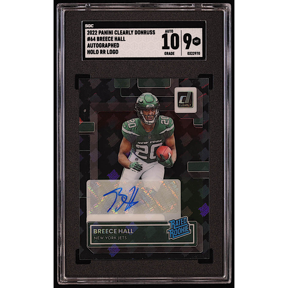 Breece Hall 2022 Clearly Donruss Clearly Rated Rookie Autographs Holo ...