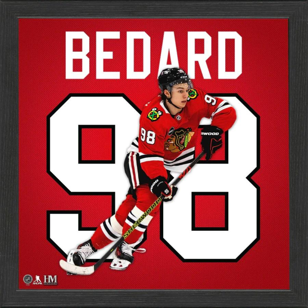 Connor Bedard Blackhawks "Impact Jersey" Custom Framed Photo | Pristine ...