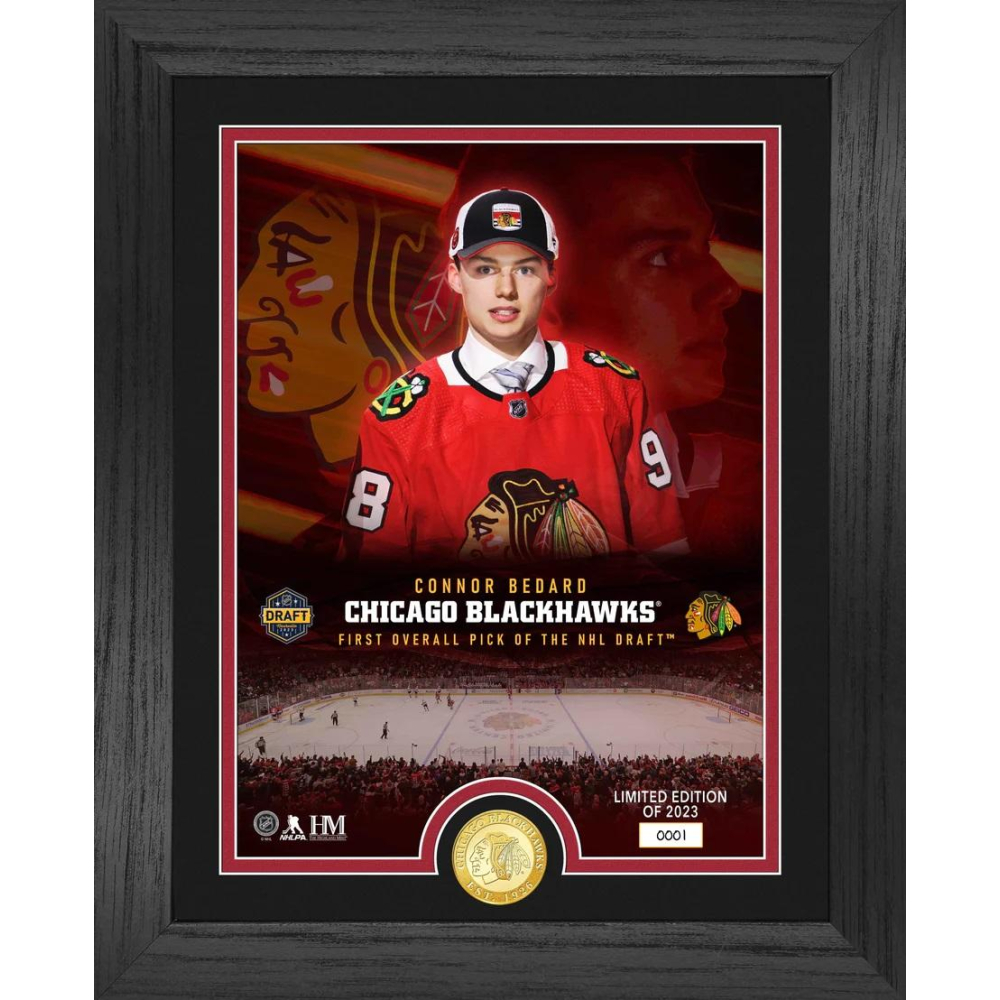 Connor Bedard Blackhawks "First Overall Pick" LE Custom Framed Photo ...