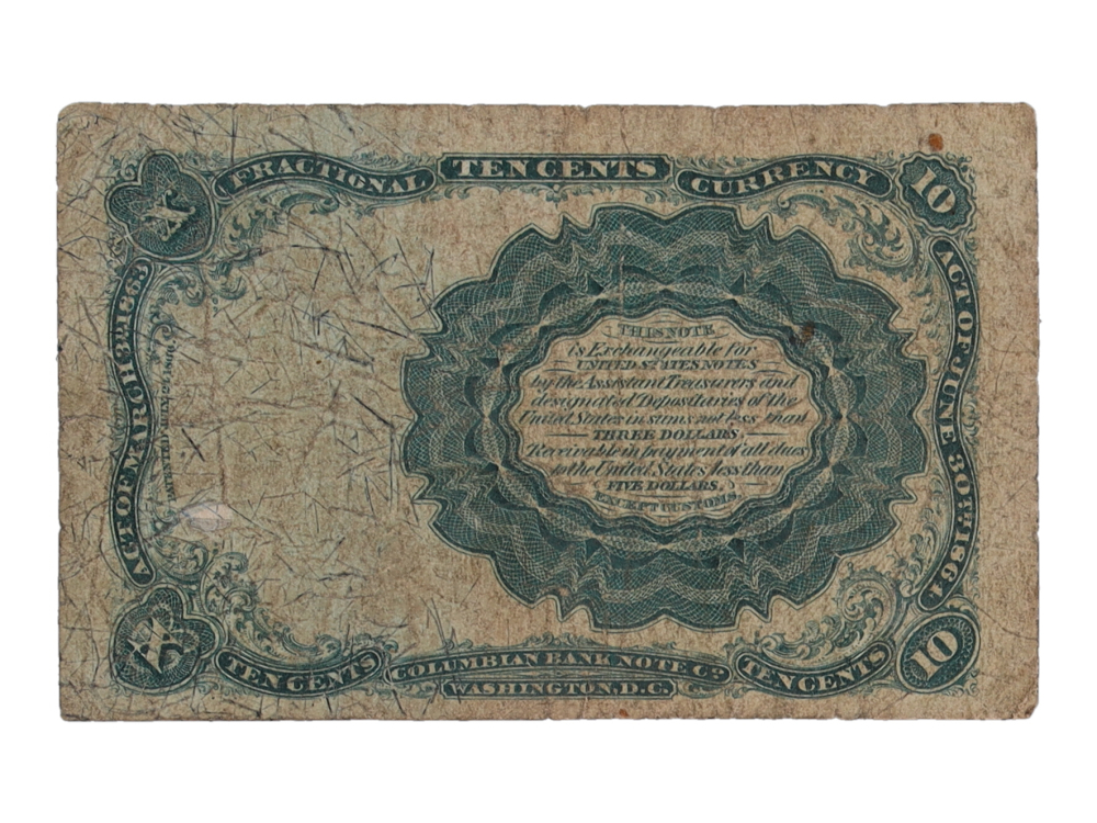 1874-76 United States 10¢ Ten Cents Fractional Postage Currency ...