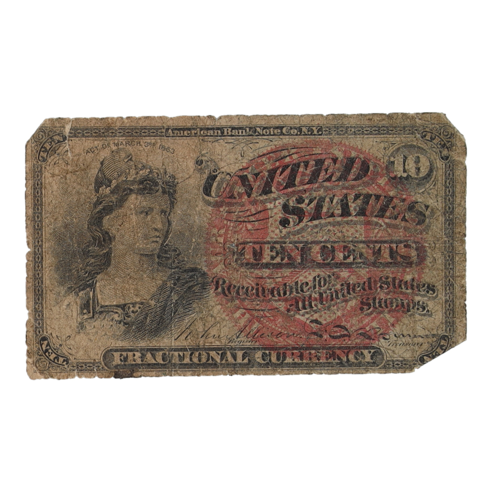 1874-76 United States 10¢ Ten Cents Fractional Postage Currency ...