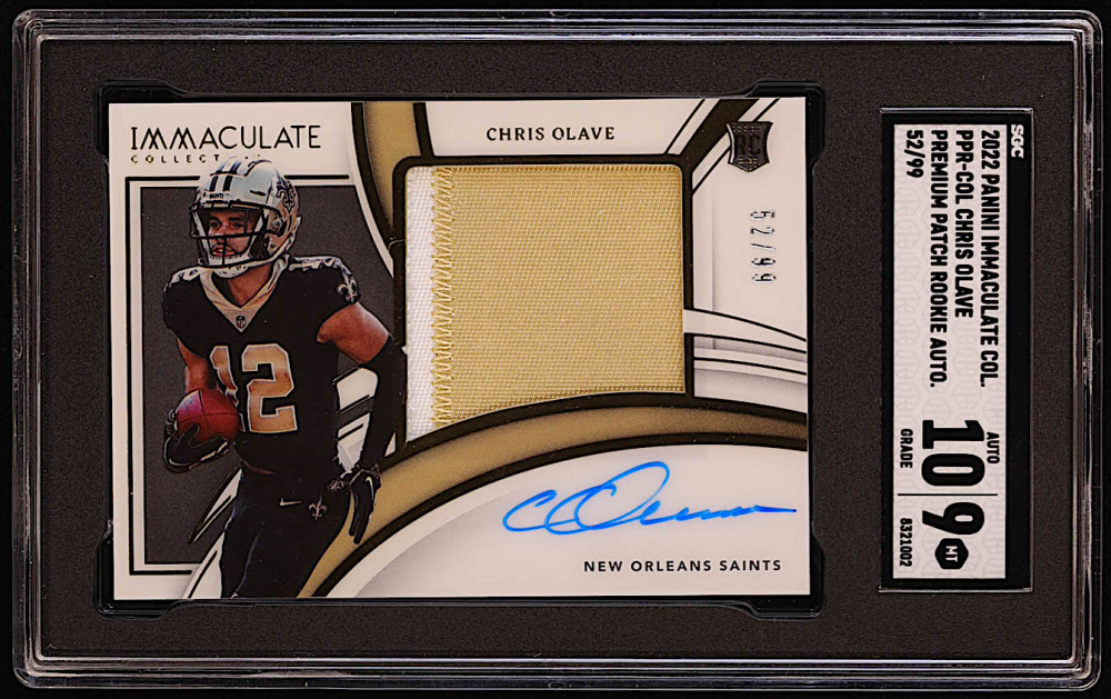 Chris Olave 2022 Immaculate Collection Premium Rookie Patch Autographs ...