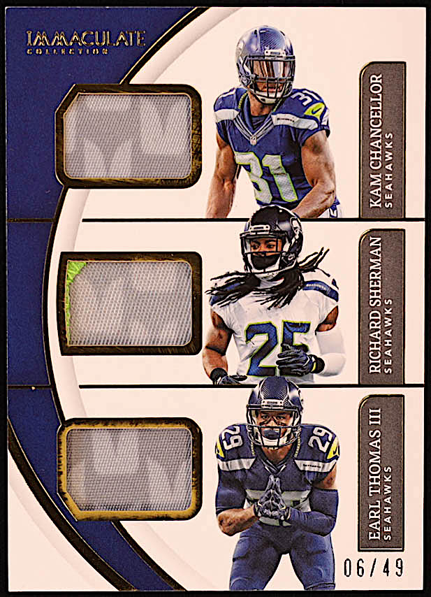 Richard Sherman / Kam Chancellor / Earl Thomas III 2022 Immaculate ...