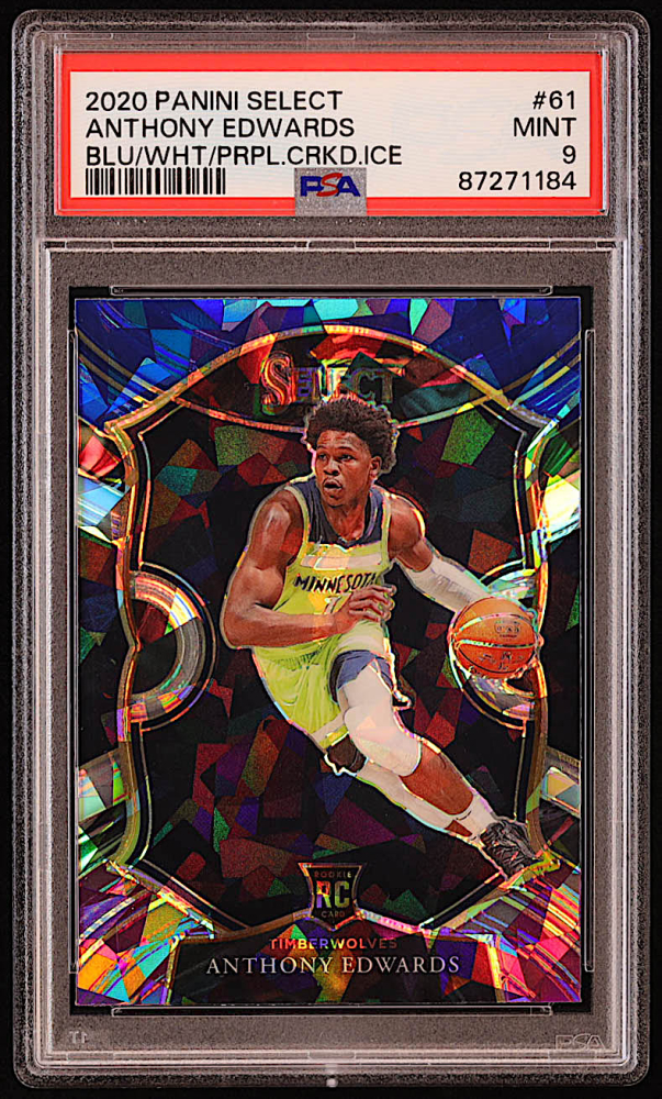 Anthony Edwards 2020-21 Select Prizms Blue White Purple Ice #61 RC (PSA ...