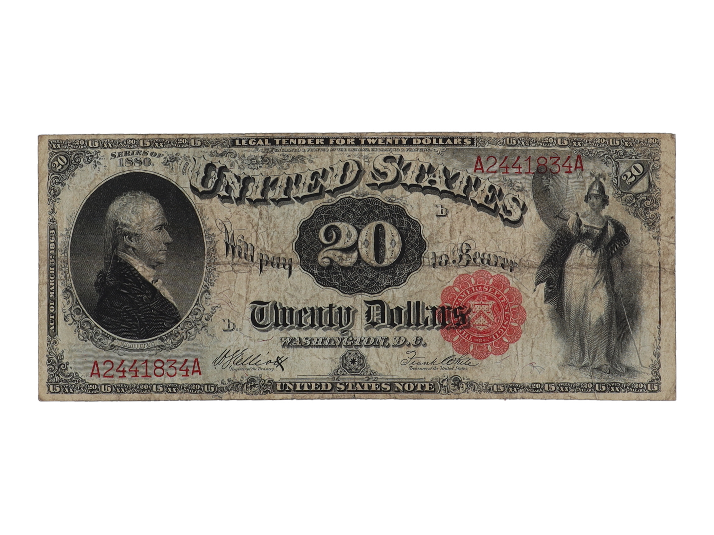 1880 $20 Twenty Dollars U.S. Legal Tender Note | Pristine Auction