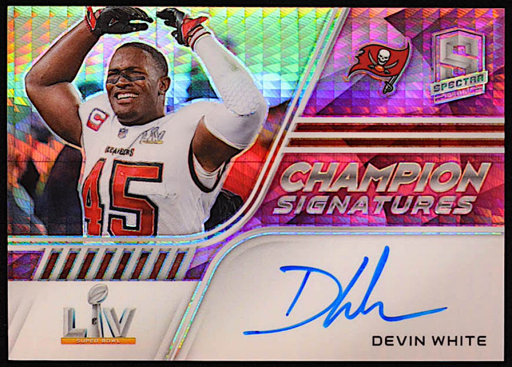 Devin White 2022 Panini Spectra Champion Signatures Neon Pink #2 #08/15 ...