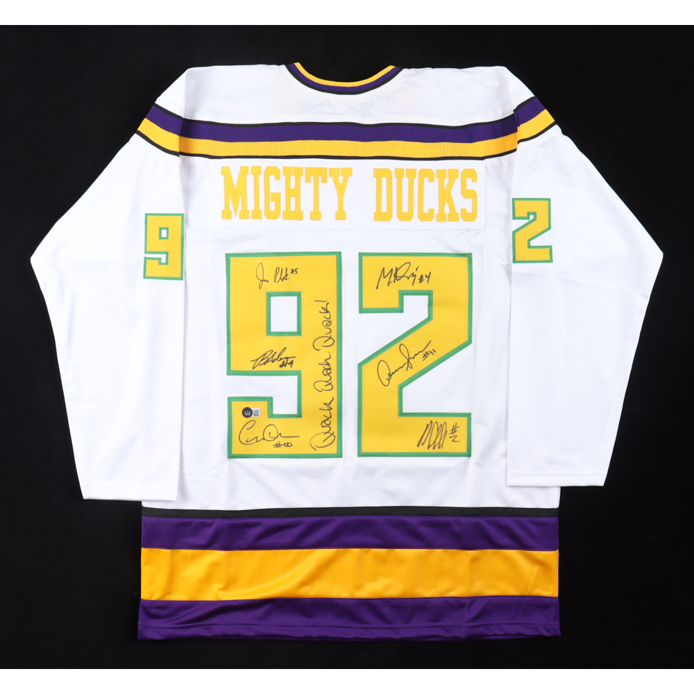 "The Mighty Ducks" Jersey Cast-Signed by (6) with Brandon Quintin Adams ...