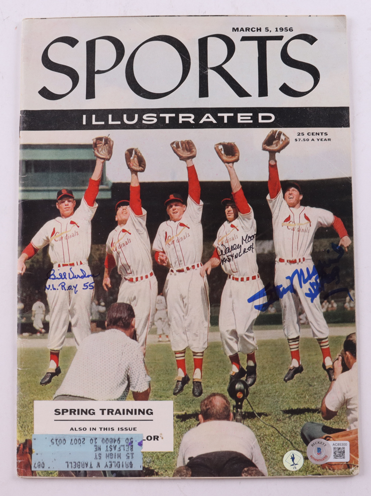 Stan Musial, Walley Moon, & Bill Virdon Signed 1956 Sports Illustrated Magazine With (3 ...