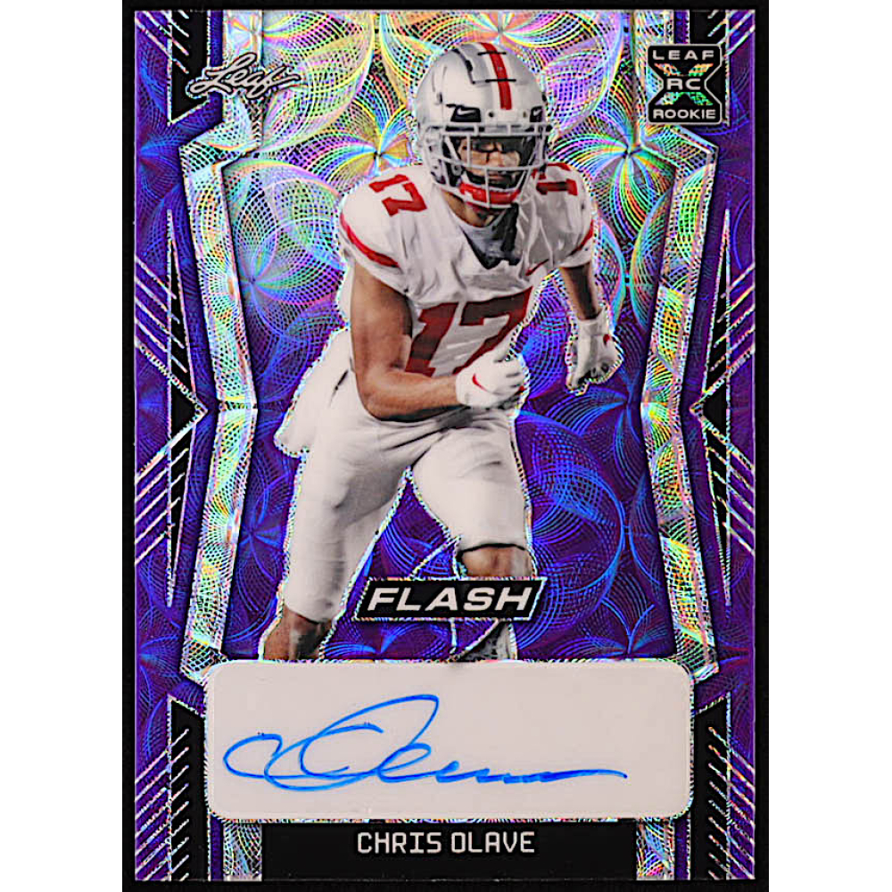 Chris Olave 2022 Leaf Flash Autographs Kaleidoscope Purple #BACO2 EXCH ...