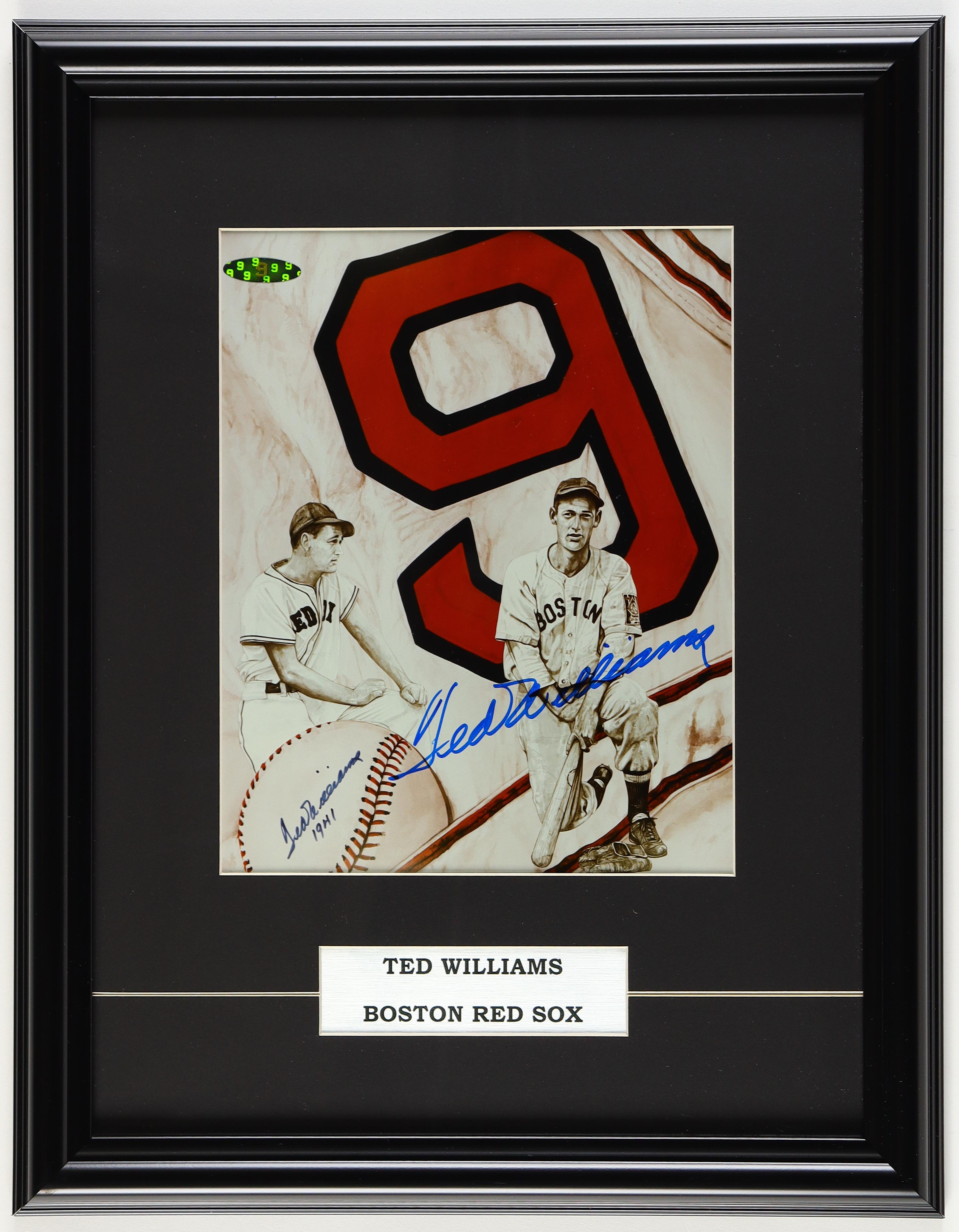 Ted Williams Signed Red Sox Custom Framed Photo Display (Williams ...