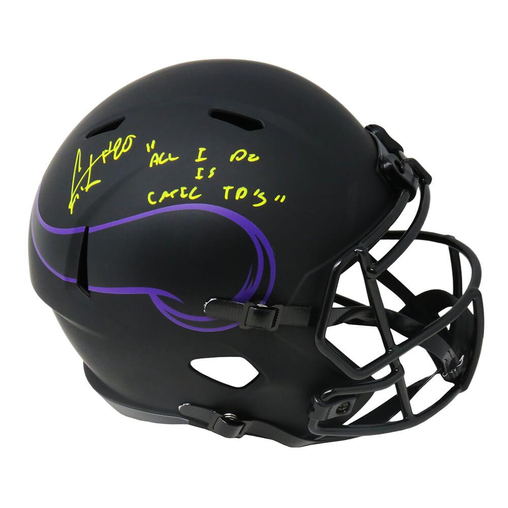 Cris Carter Signed Vikings Full-Size Eclipse Alternate Speed Helmet ...