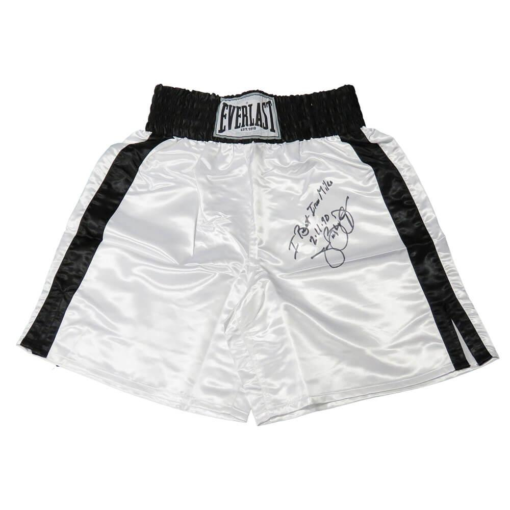 James "Buster" Douglas Signed Boxing Trunks Inscribed "I Beat Iron Mike ...
