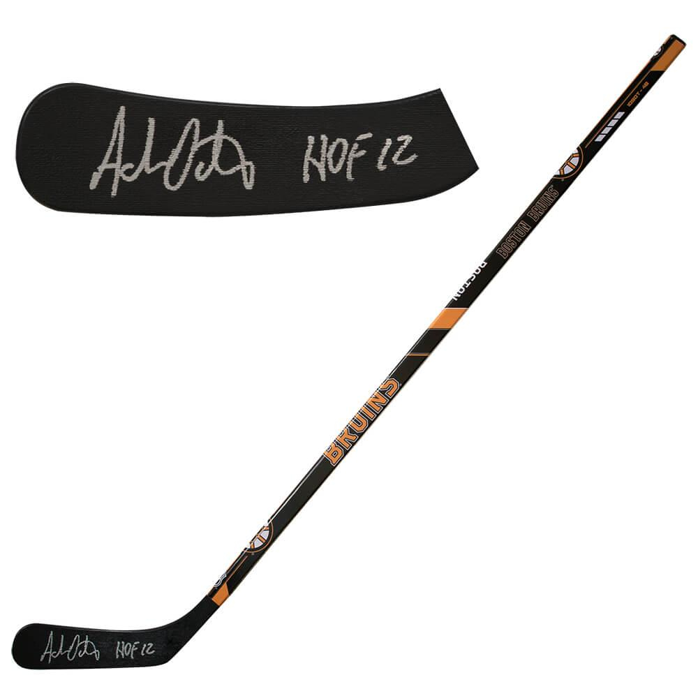 Adam Oates Signed Bruins Logo Hockey Stick Inscribed "HOF 12" (Schwartz ...