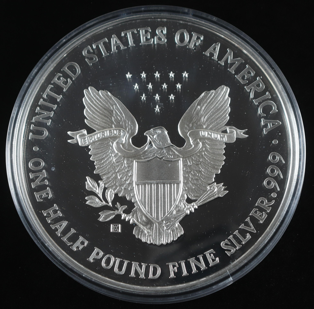 1987 The Washington Mint Giant Half Pound Silver Eagle Proof .999 Pure ...