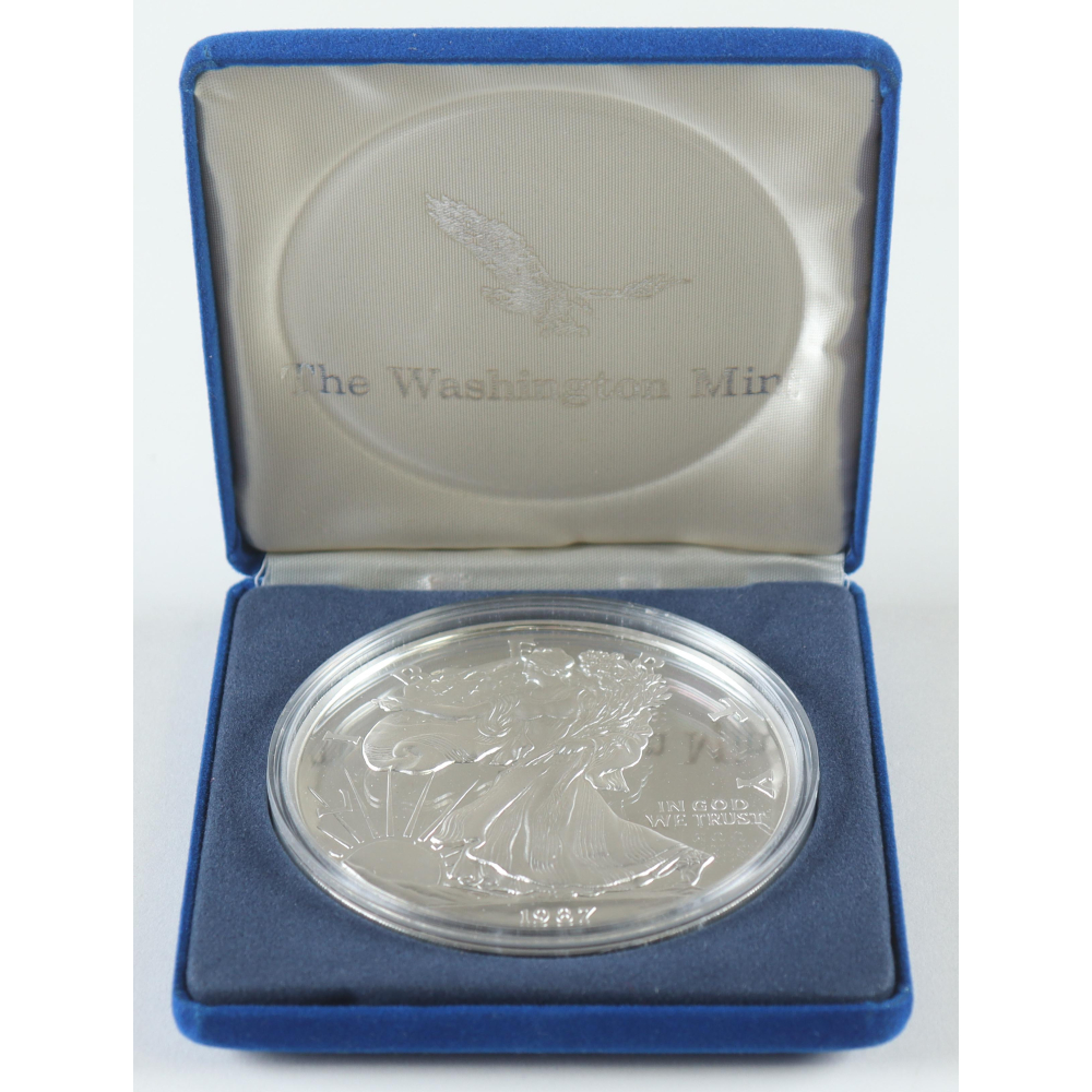 1987 The Washington Mint Giant Half Pound Silver Eagle Proof .999 Pure ...