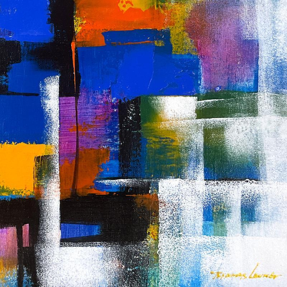 Thomas Leung Signed "View III" 15x15 Original Acrylic Painting on ...