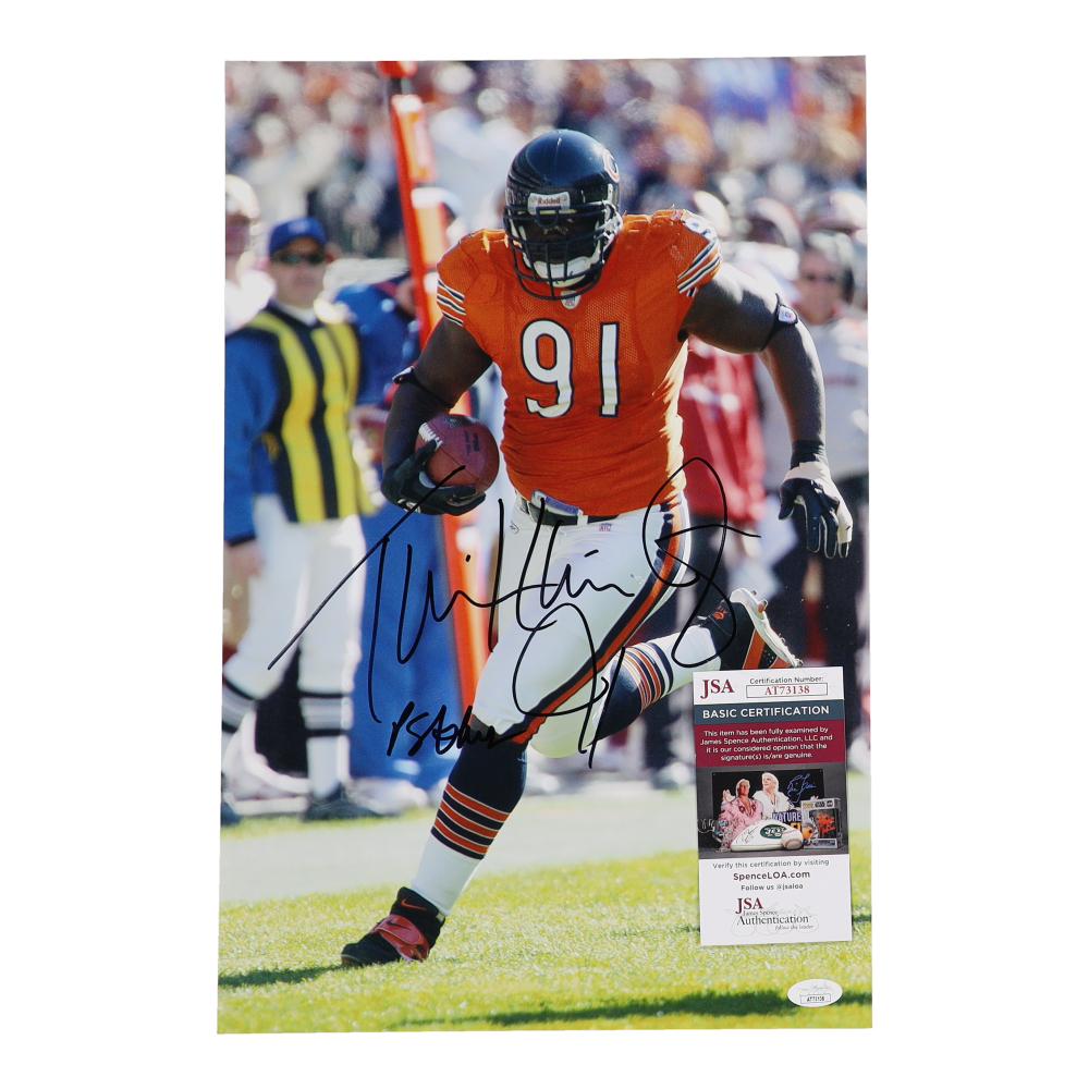 Tommie Harris Signed Bears 12x18 Photo (JSA) | Pristine Auction