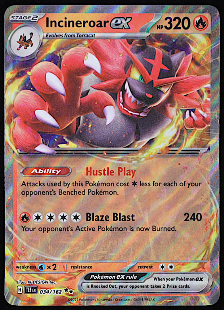 Incineroar ex 2024 Pokemon Scarlet and Violet Temporal Forces #034 ...