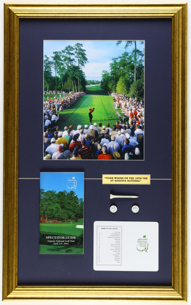 Tiger Woods "On the 18th Tee at Augusta" Custom Framed Photo Display ...