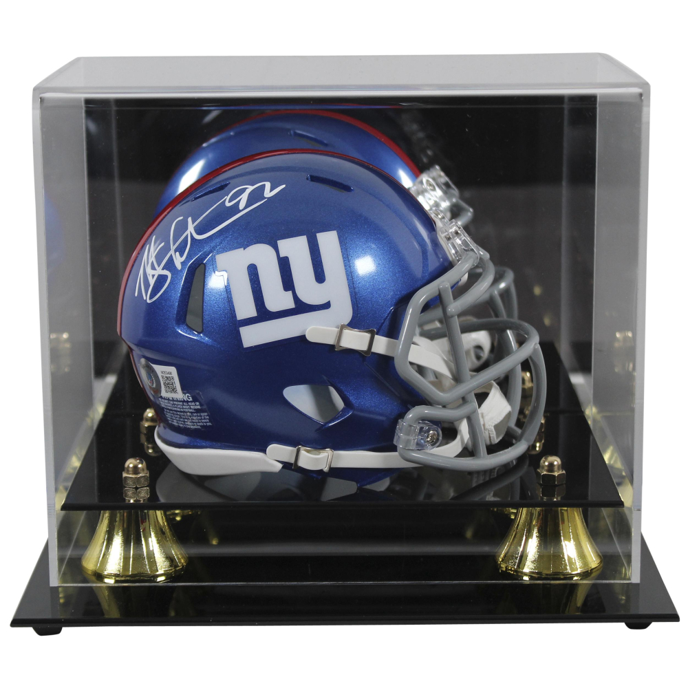 Michael Strahan Signed Giants Speed Mini Helmet with Display Case ...