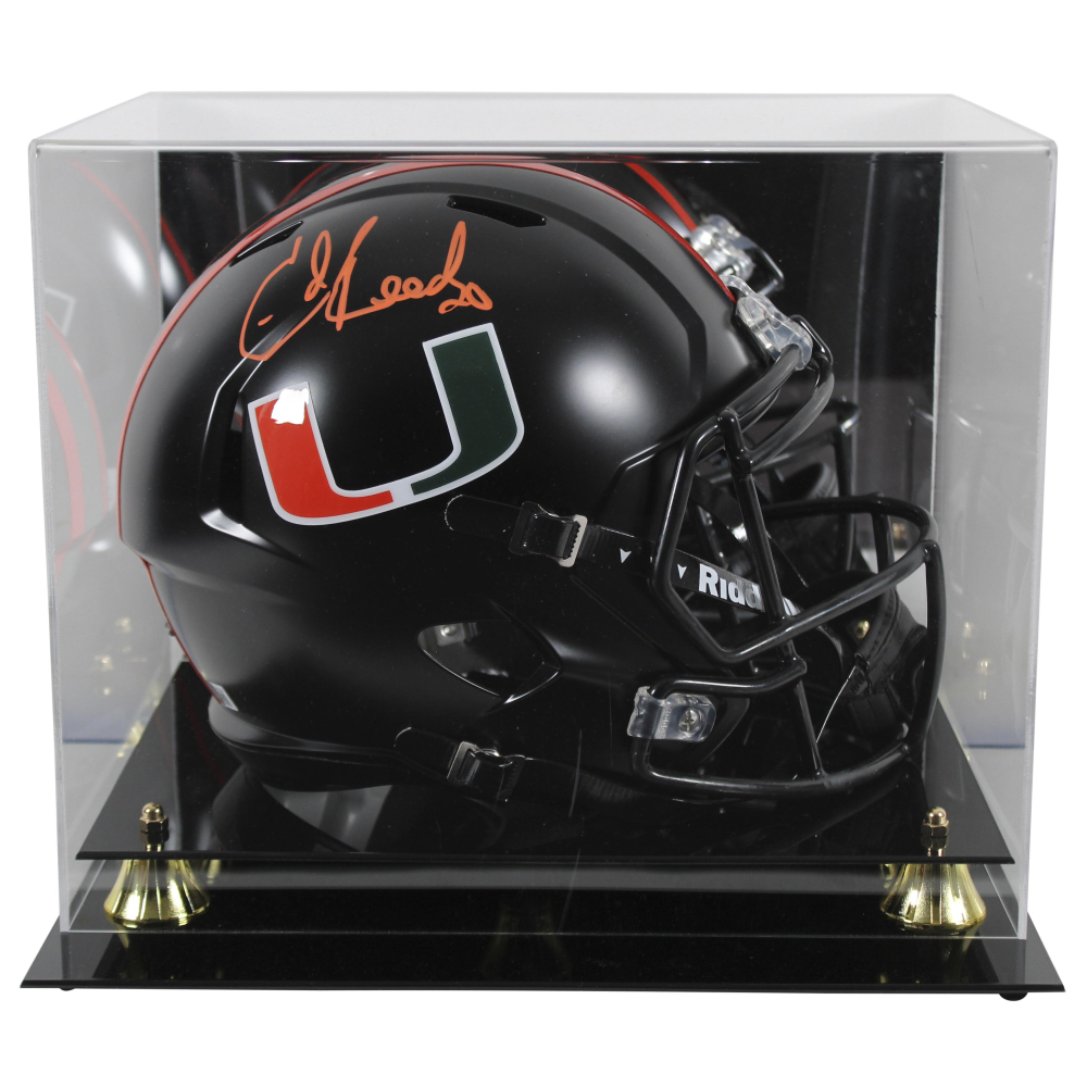 Ed Reed Signed Miami Hurricanes Full-Size Speed Helmet with Display ...