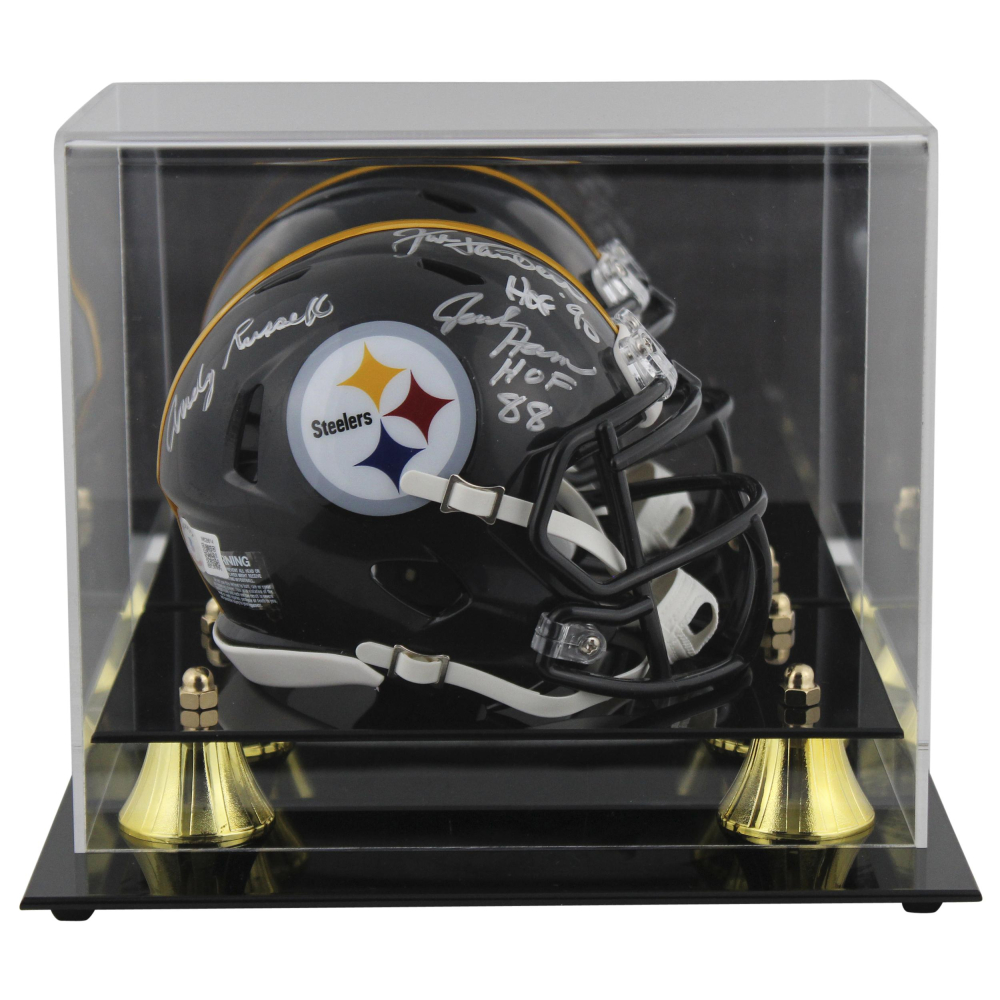 Jack Lambert, Jack Ham & Andy Russell Signed Steelers Speed Mini Helmet ...