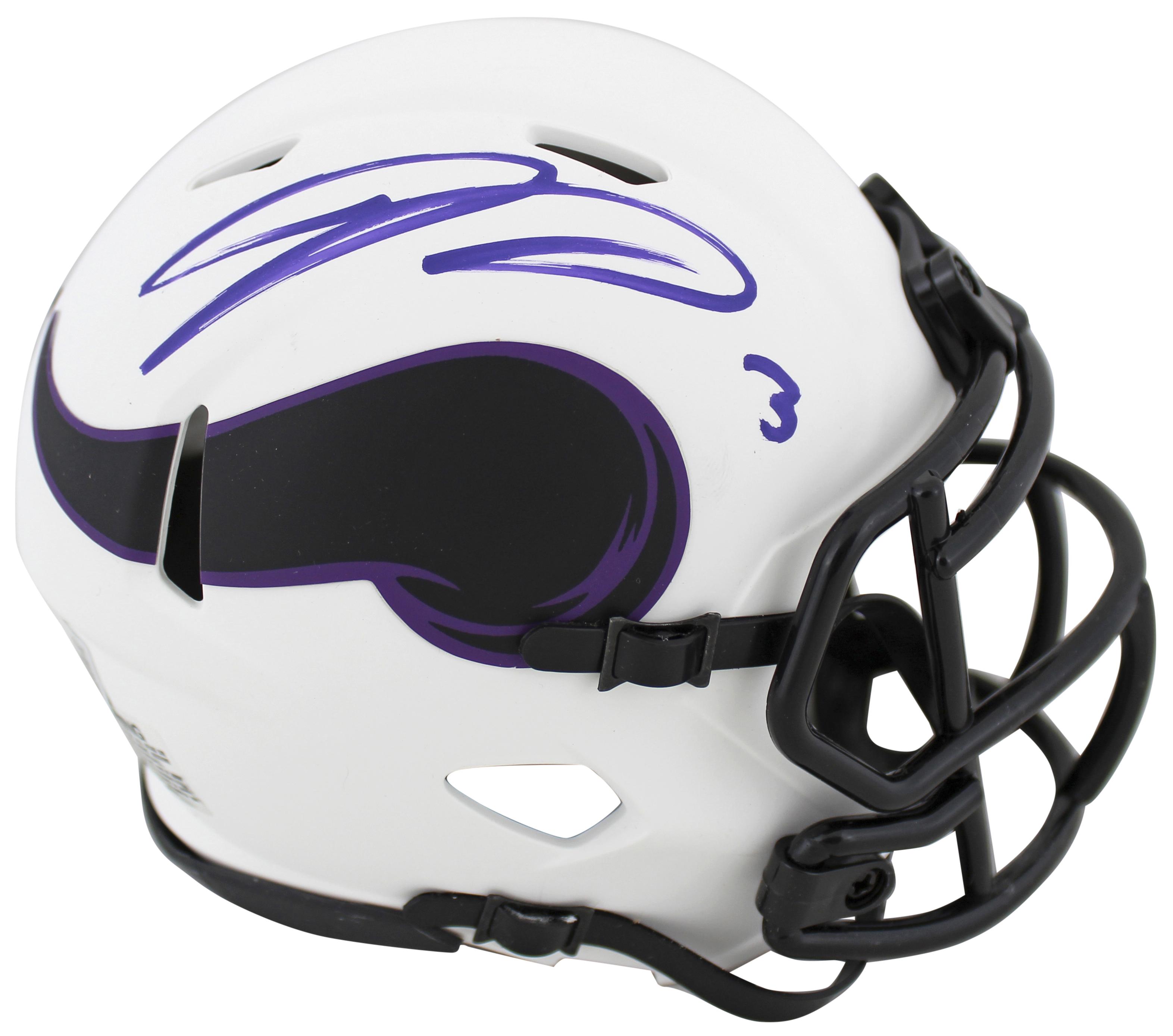 Jordan Addison Signed Vikings Lunar Eclipse Alternate Speed Mini Helmet ...