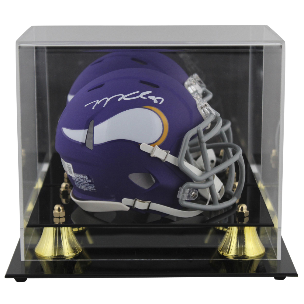 T.J. Hockenson Signed Vikings Speed Mini Helmet with Display Case ...