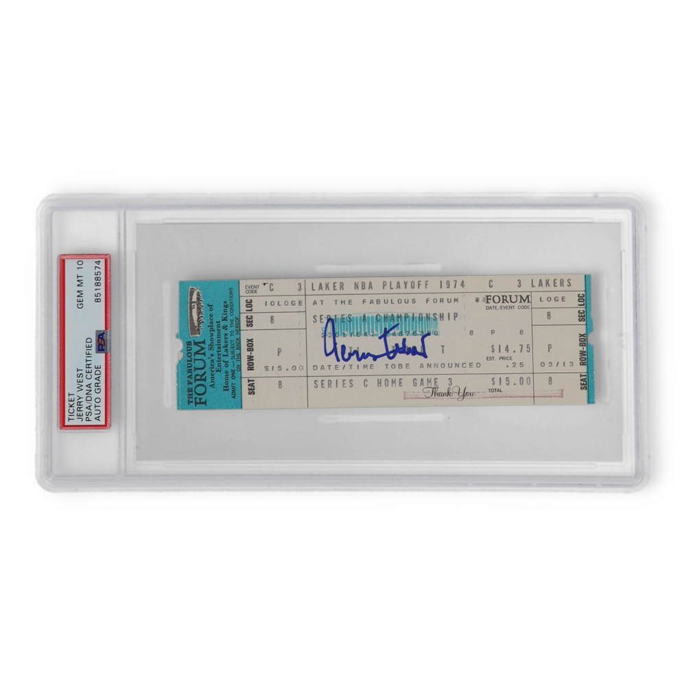 Jerry West Signed 1974 Lakers NBA Playoffs Ticket at the Forum (PSA ...