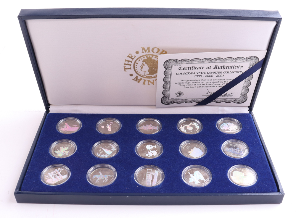 1999 - 2001 Complete Statehood Quarter Collection Of (15) Holograms ...