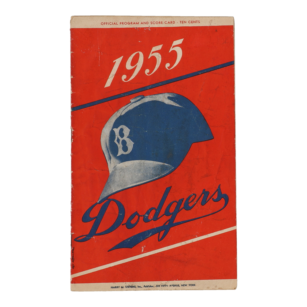 1955 Brooklyn Dodgers Unscored Official Game Programs & Scorecard ...