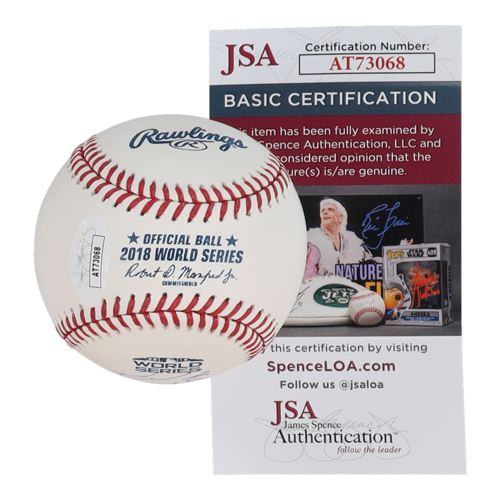 Hyun-jin Ryu Signed 2018 World Series Logo Baseball (JSA) | Pristine ...
