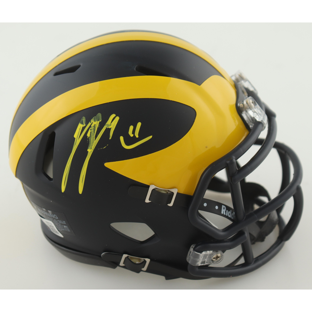 J. J. McCarthy Signed Michigan Wolverines Speed Mini Helmet (Beckett ...