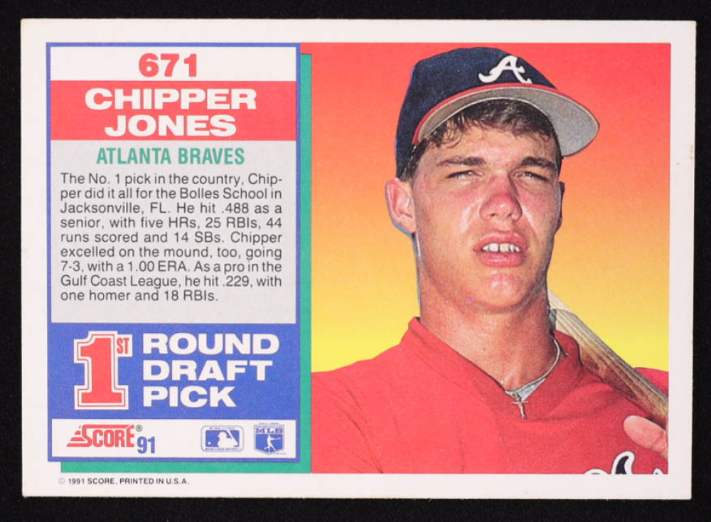 Chipper Jones 1991 Score #671 RC | Pristine Auction