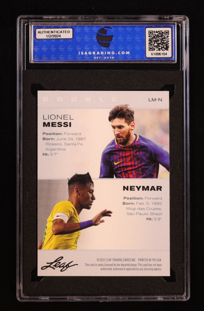Lionel Messi / Neymar Jr 2022 Leaf Legends Exclusive Edition #LMN (ISA ...