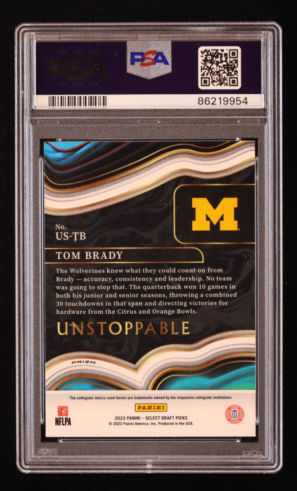 Tom Brady 2022 Select Draft Picks Unstoppable Prizms #16 (PSA 10 ...