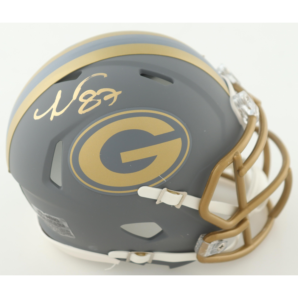 Romeo Doubs Signed Packers Slate Alternate Speed Mini Helmet (JSA ...