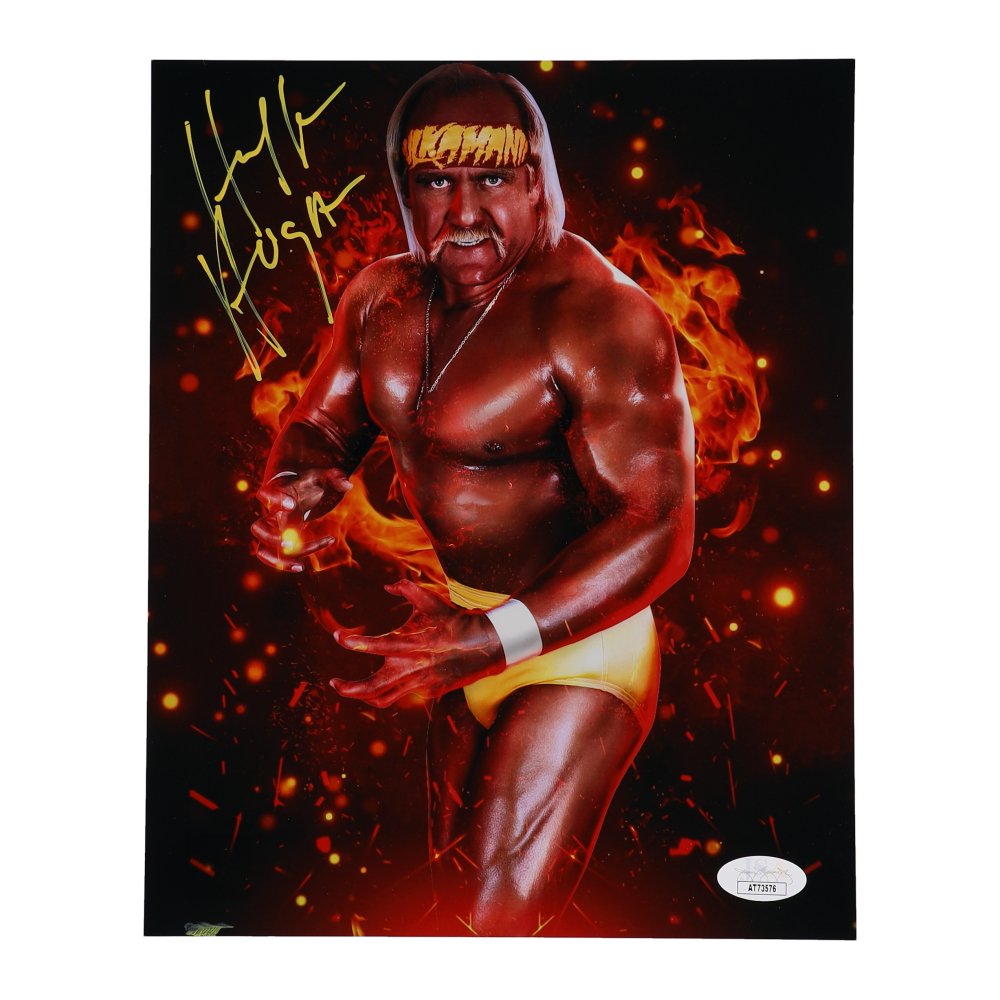 Hulk Hogan Signed Wwe 8x10 Funhouse Metallic Photo Jsa Pristine Auction