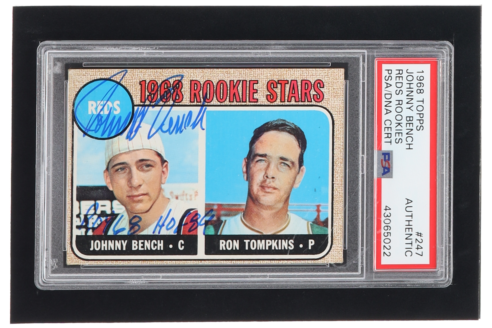 Johnny Bench Signed 1968 Topps #247A Rookie Stars / Johnny Bench RC ...