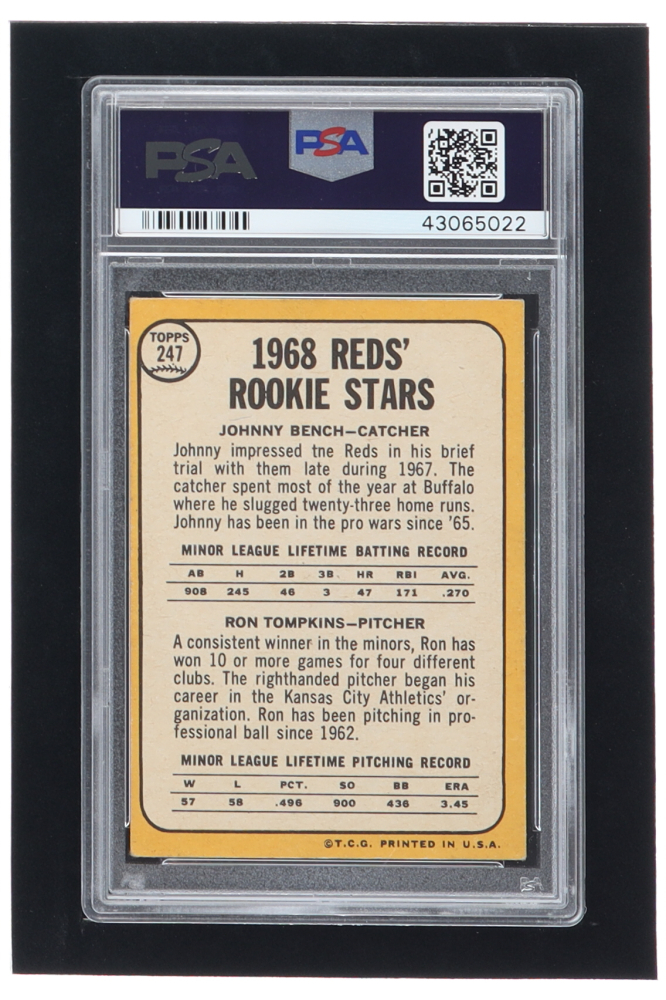 Johnny Bench Signed 1968 Topps #247A Rookie Stars / Johnny Bench RC ...