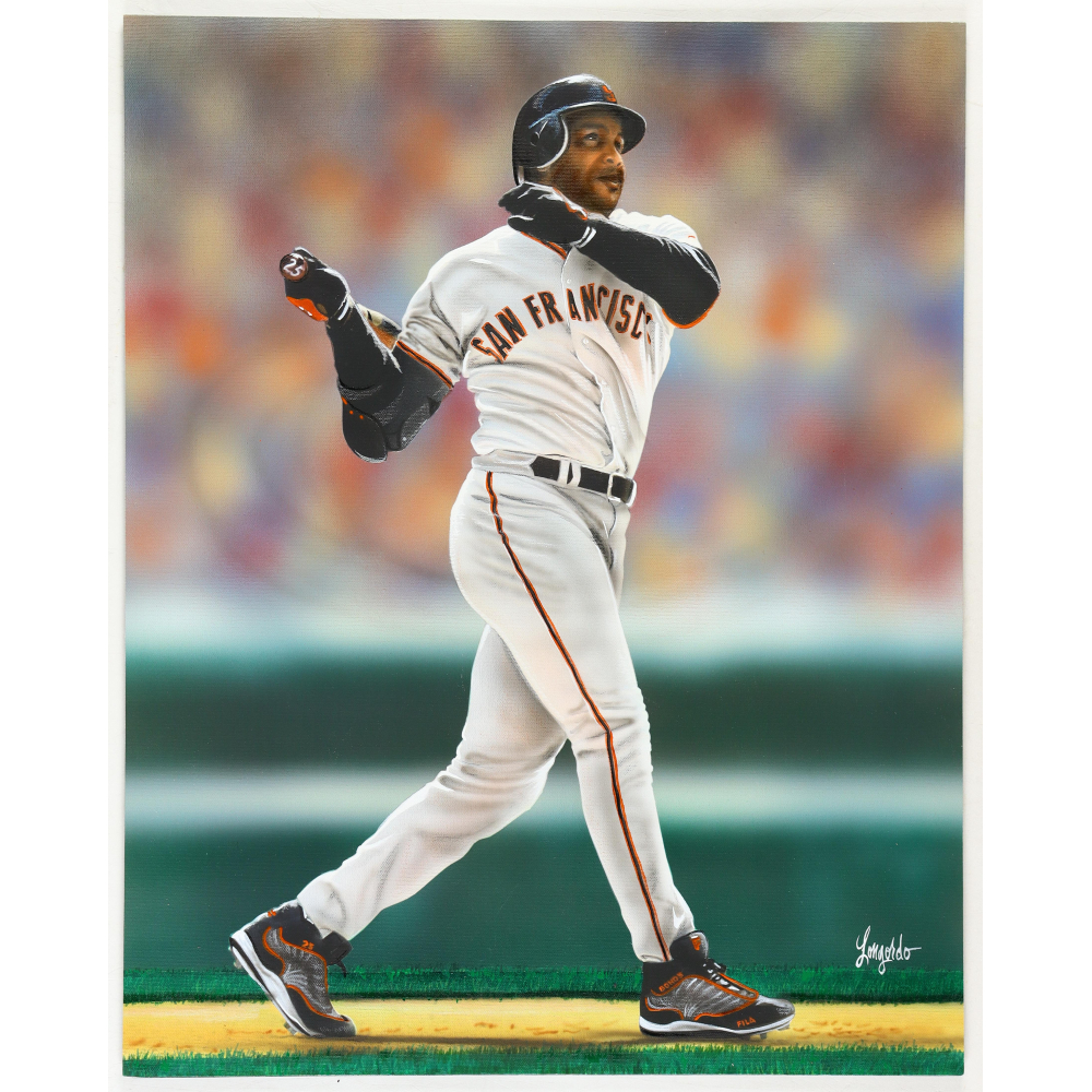 Gary Longordo "Barry Bonds" Custom Framed Painting on Canvas | Pristine ...