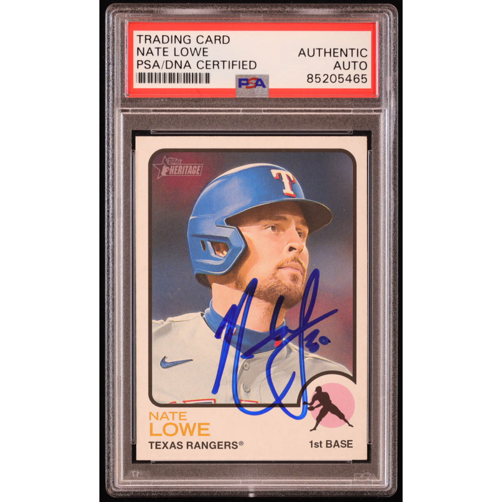 Nathaniel Lowe Signed 2022 Topps Heritage #608 (PSA) | Pristine Auction