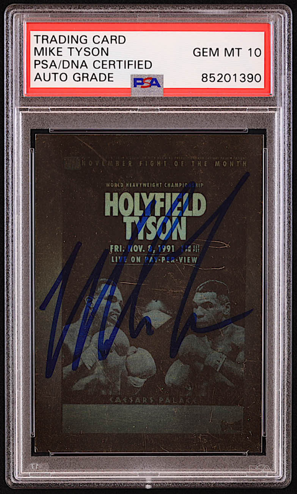 Mike Tyson Signed 1992 Kayo Holograms #10 Holyfield/Tyson (PSA ... Mike Tyson Signed 1992 Kayo Holograms #10 Holyfield/Tyson (PSA ...
