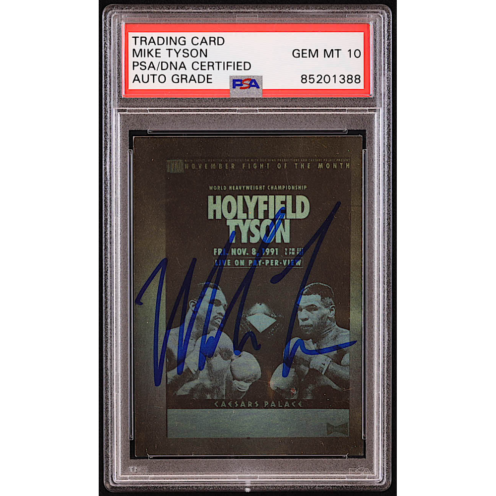 Mike Tyson Signed 1992 Kayo Holograms #10 Holyfield/Tyson (PSA ... Mike Tyson Signed 1992 Kayo Holograms #10 Holyfield/Tyson (PSA ...
