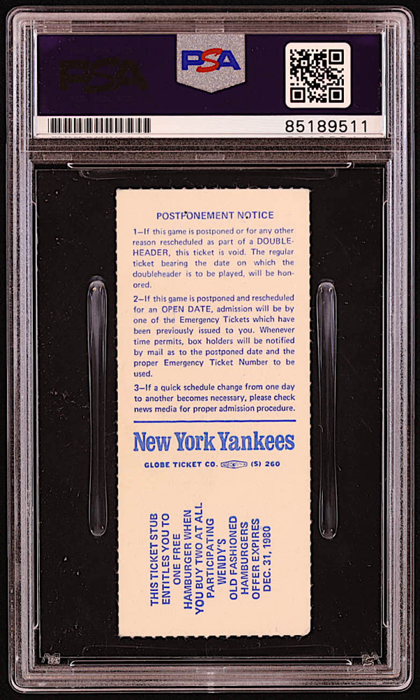 Reggie Jackson Signed 1980 Yankees Ticket (PSA | Auto Grade 10 ...