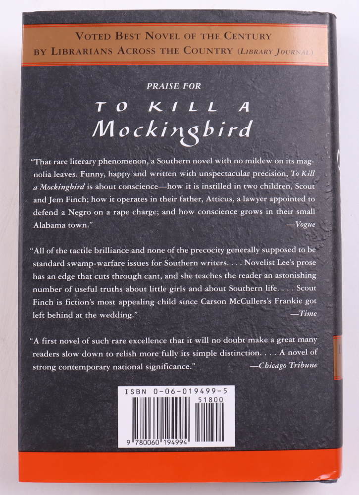 Harper Lee Signed "To Kill A Mockingbird" 40th Anniversary Edition ...