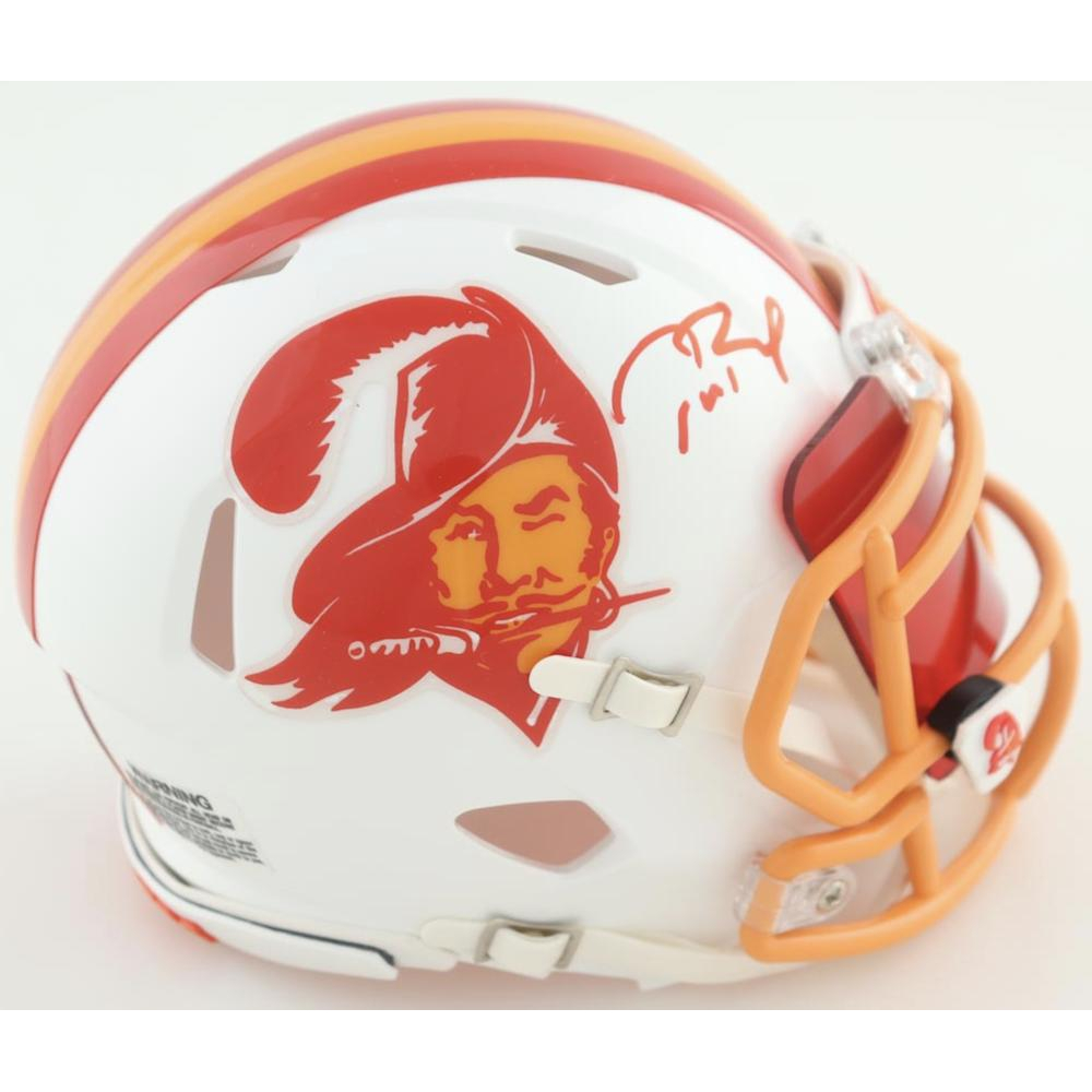 Tom Brady Signed Buccaneers Throwback Speed Mini Helmet with Visor ...